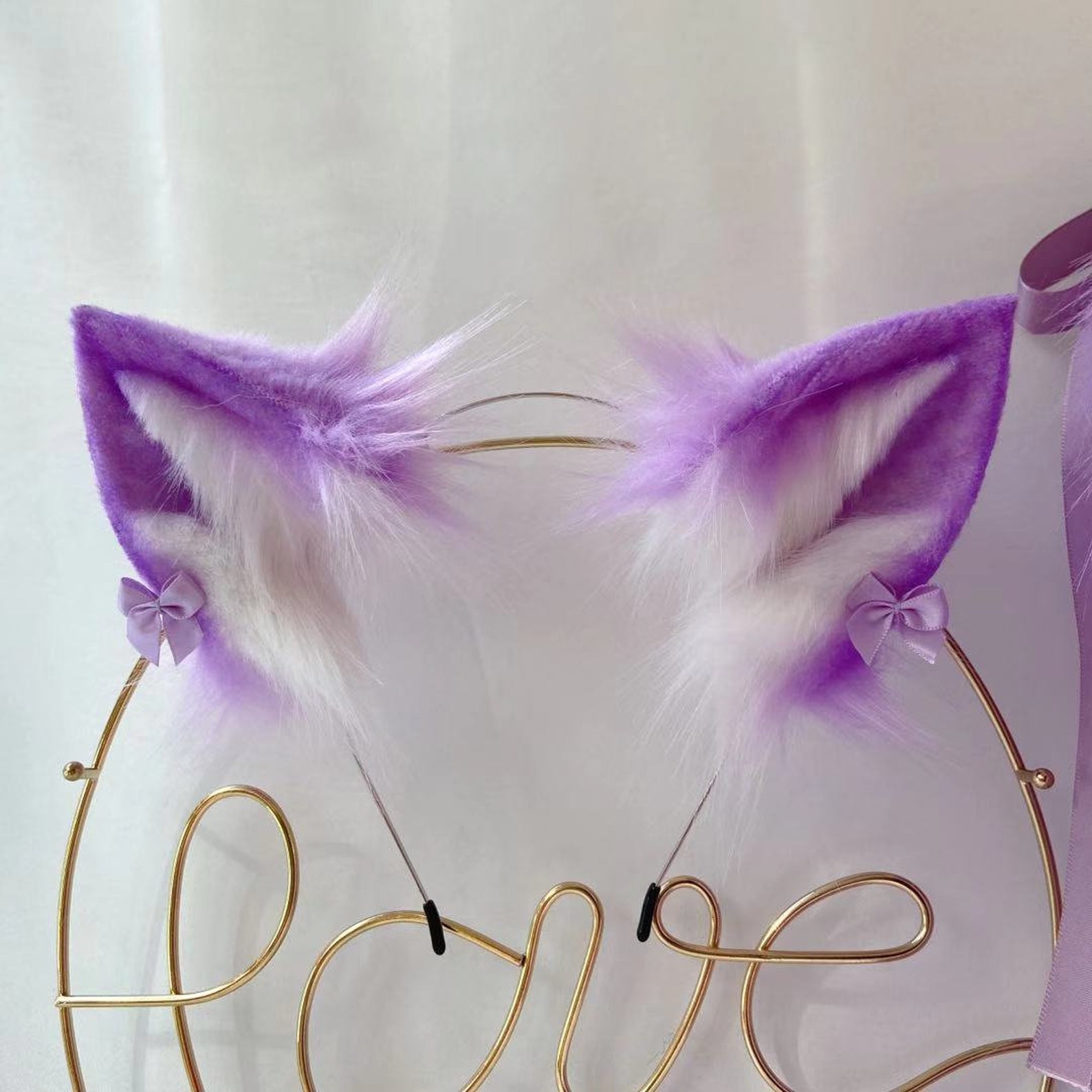 22in Purple Fox Tail-Fox Ears-COSPLAY-Animal Ears-Plush | Etsy