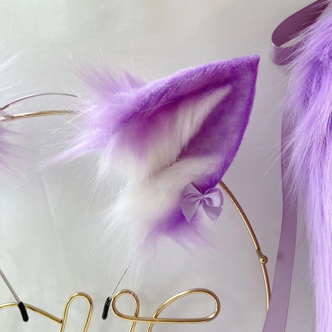 22in Purple Fox Tail-Fox Ears-COSPLAY-Animal Ears-Plush | Etsy