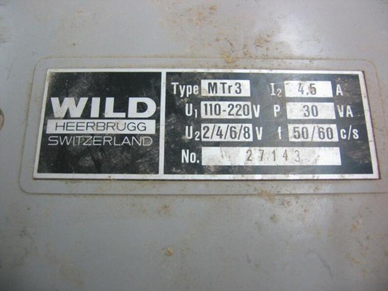 Wild Heerbrugg Mtr 3 Regulated Microscope Power Supply - Etsy