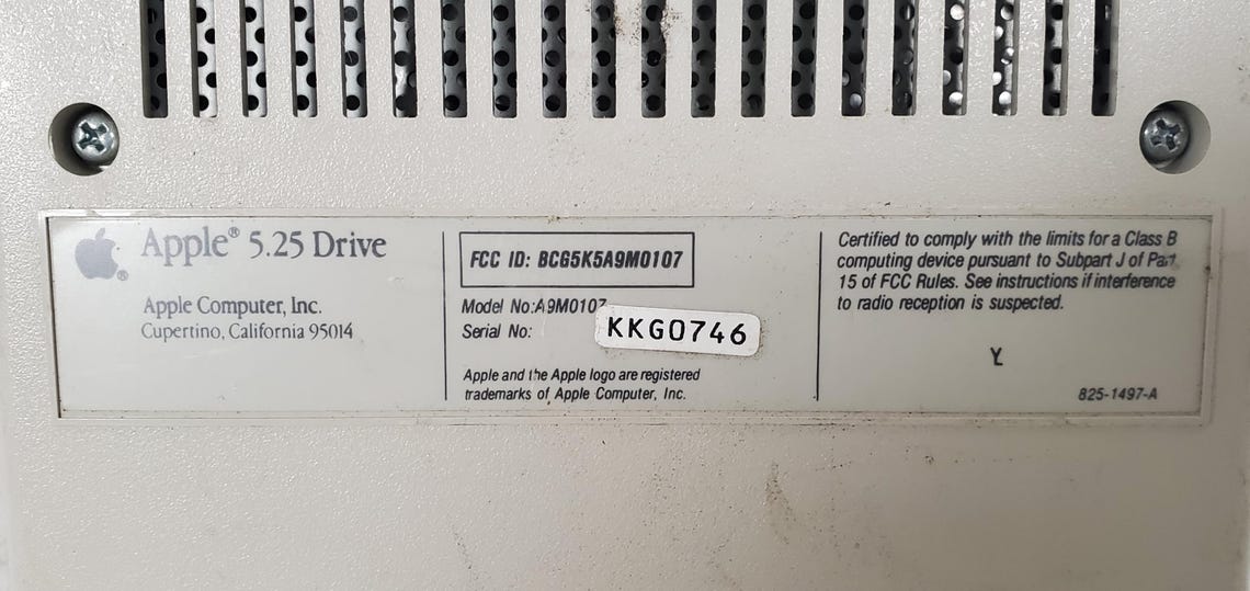 Vintage Apple 5.25 Floppy External Disk Drive A9M0107 KKG0746 - Etsy