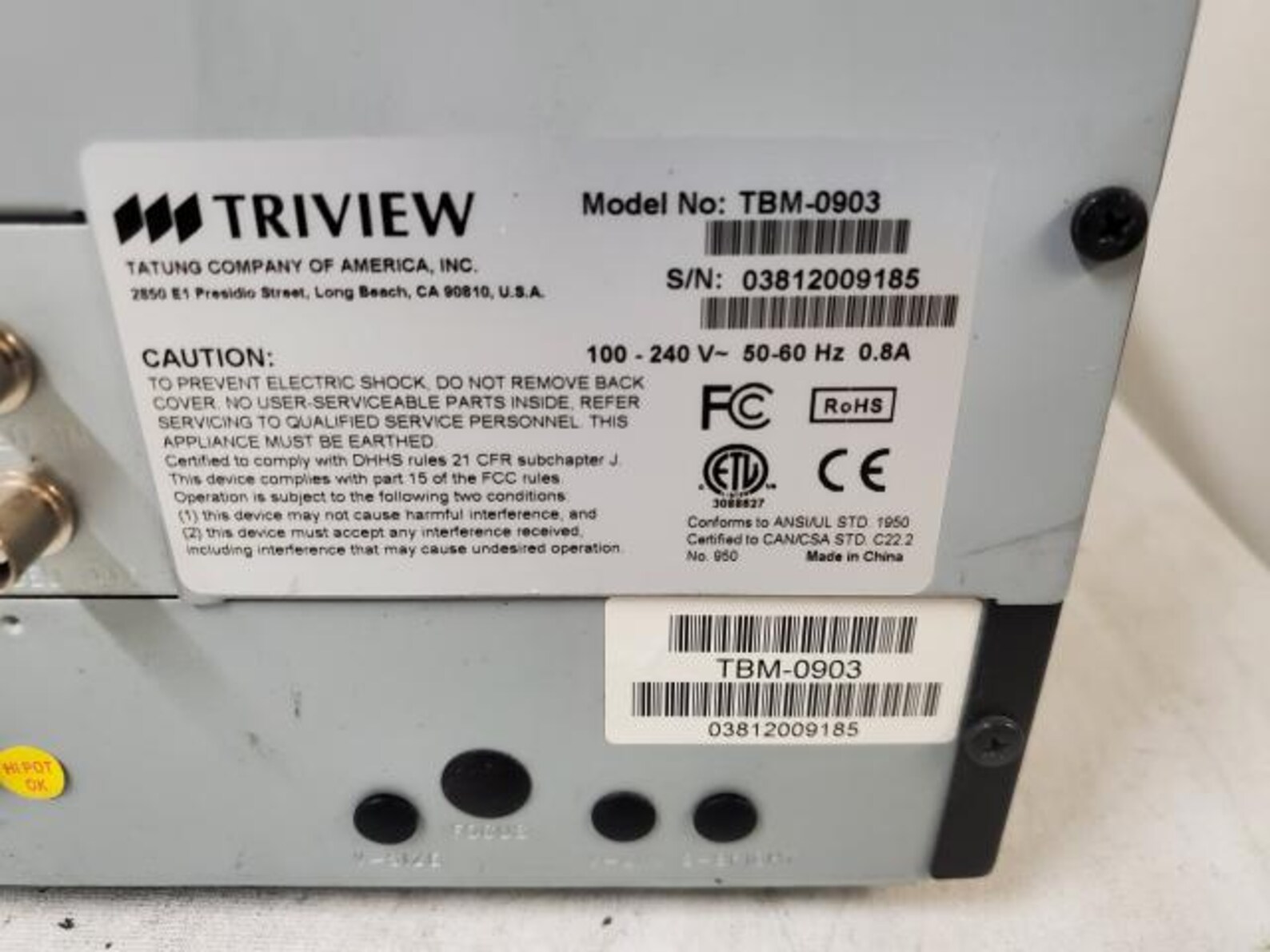 Vintage Tatung Triview TBM-0903 9" CRT B&W Black and White Television Monitor - Etsy