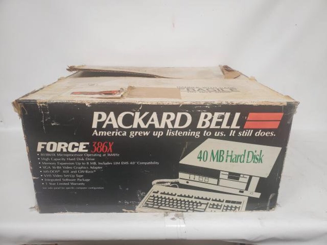 Vintage Packard Bell Force 386X Computer Box Only Halt & Catch - Etsy