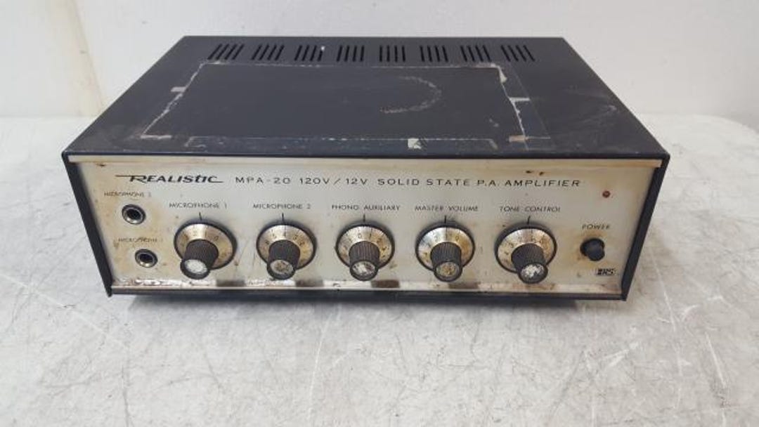 Vintage Realistic MPA-20 32-2020A 120V/12V Solid State P.A. Amplifier ...