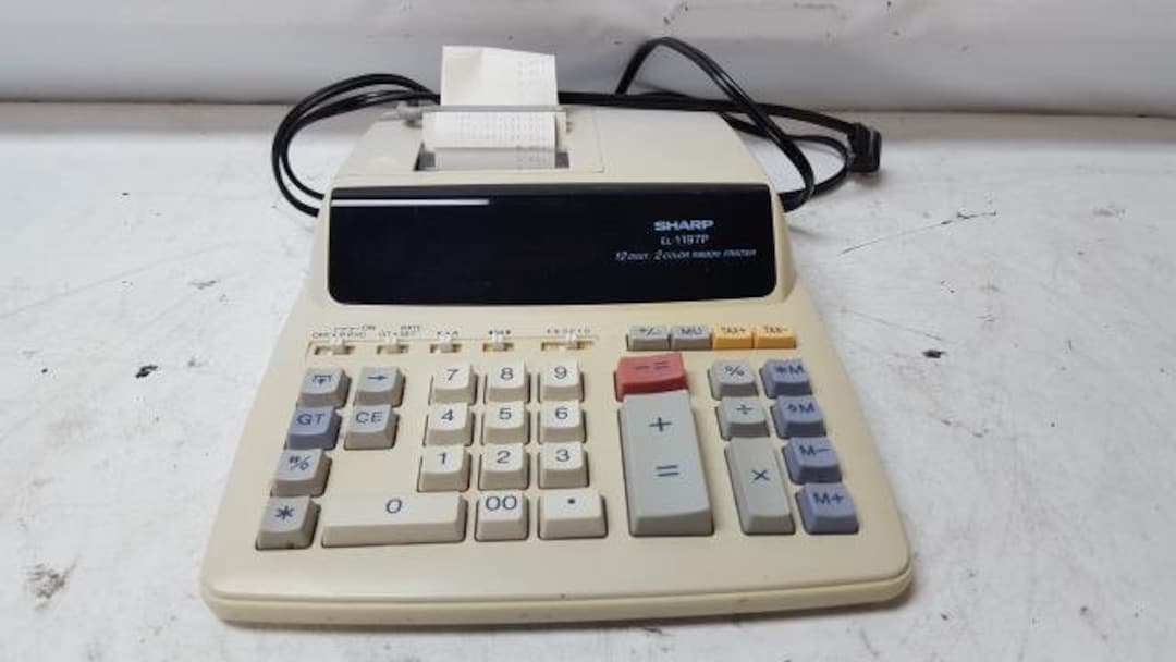 Vintage Sharp EL-1197P 12 Digit 2 Color Ribbon Printer Calculator - Etsy