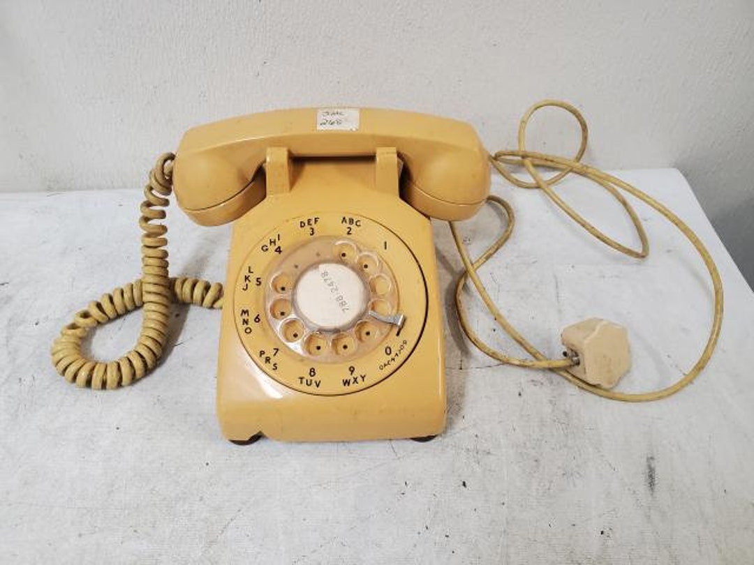 Vintage ITT 50046 LR 30M 176 Corded Rotary Wheel Phone Beige - Etsy