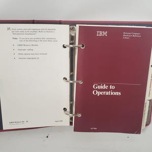 Vintage IBM Guide to Operations Personal Computer XT Manual 6322511 ...