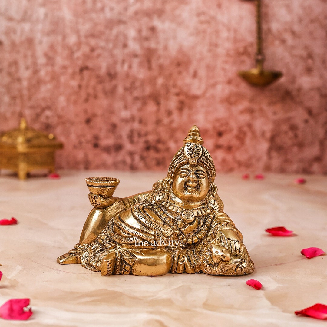 Brass Kuber Statue Sitting 3 Inches Idol Sculpture,kuvera Statue, Dik ...