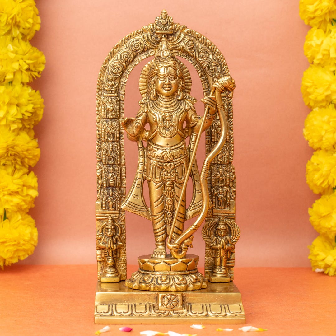 Brass Ram Lalla Idol ,ayodhya Ram Lalla Murti, Hindu God Vintage Rama ...