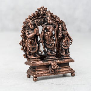 Copper Ram Darbar Miniature Statue Hindu God Lord Rama Family With Lord ...
