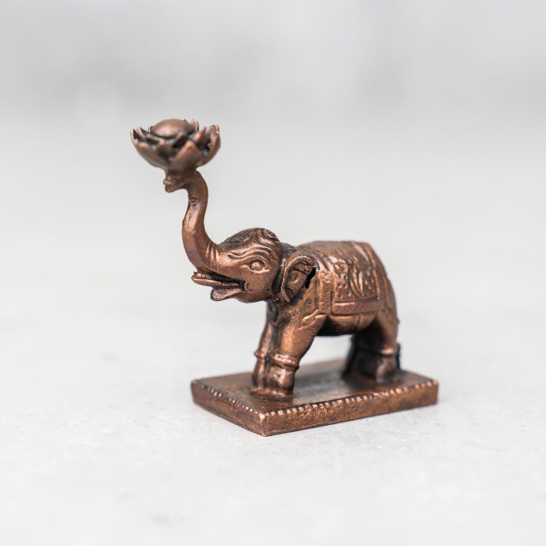 Elephant Copper Miniature Decorative Showpiece Sculpture for Home Decor ...
