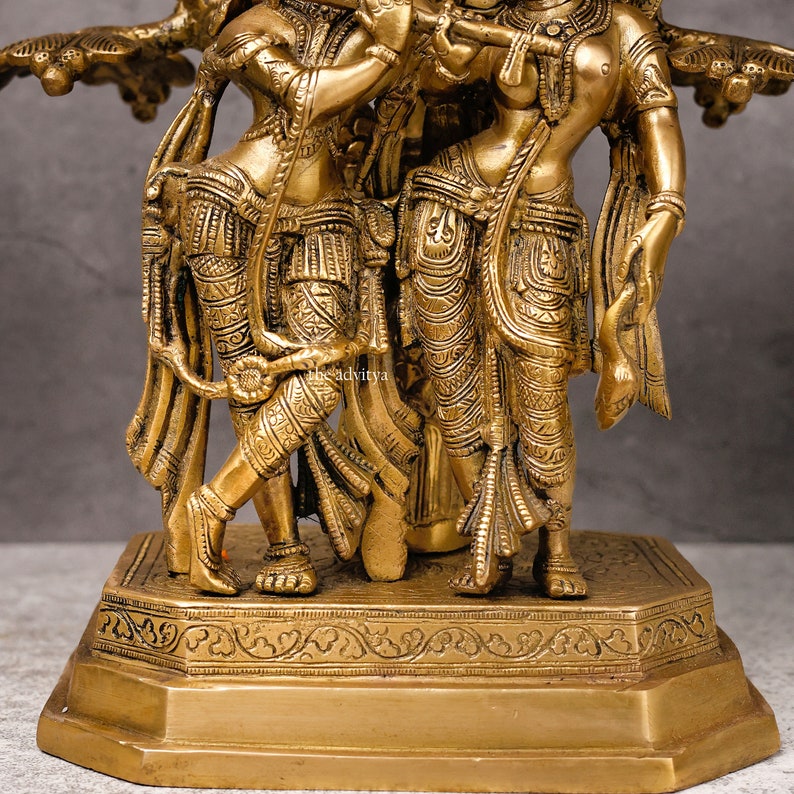 Brass Radha Krishna Under Kadamba Tree Statue 14 Inchhare Krishna Idol ...