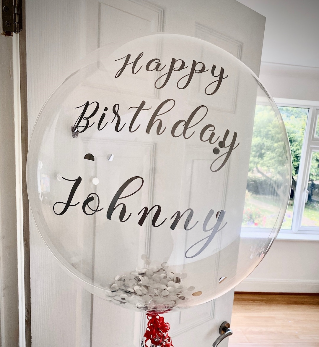 Balloon Decals, Balloon Sticker, Personalised Balloon Labels, Name ...