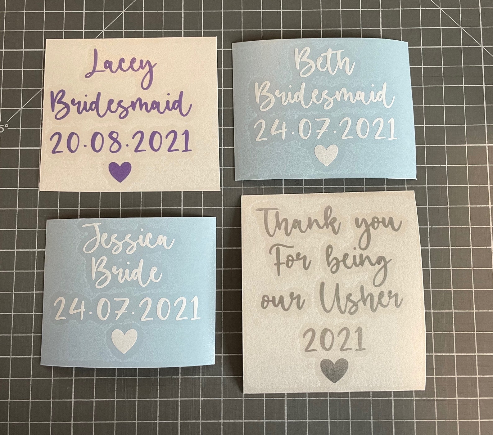 Personalised Wedding Decal Bridal Party Decal Personalised | Etsy UK