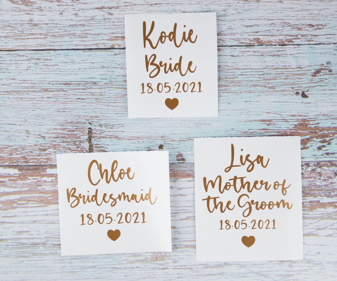Personalised Wedding Decal Bridal Party Decal Personalised | Etsy