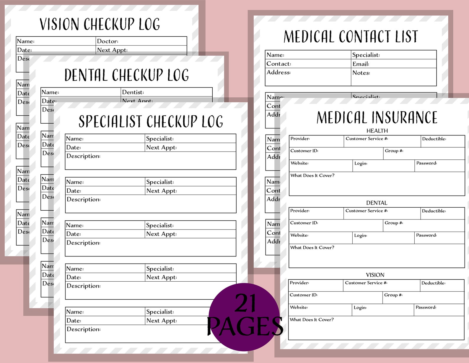 Ultimate Medical / Health Printable Bundle - Etsy