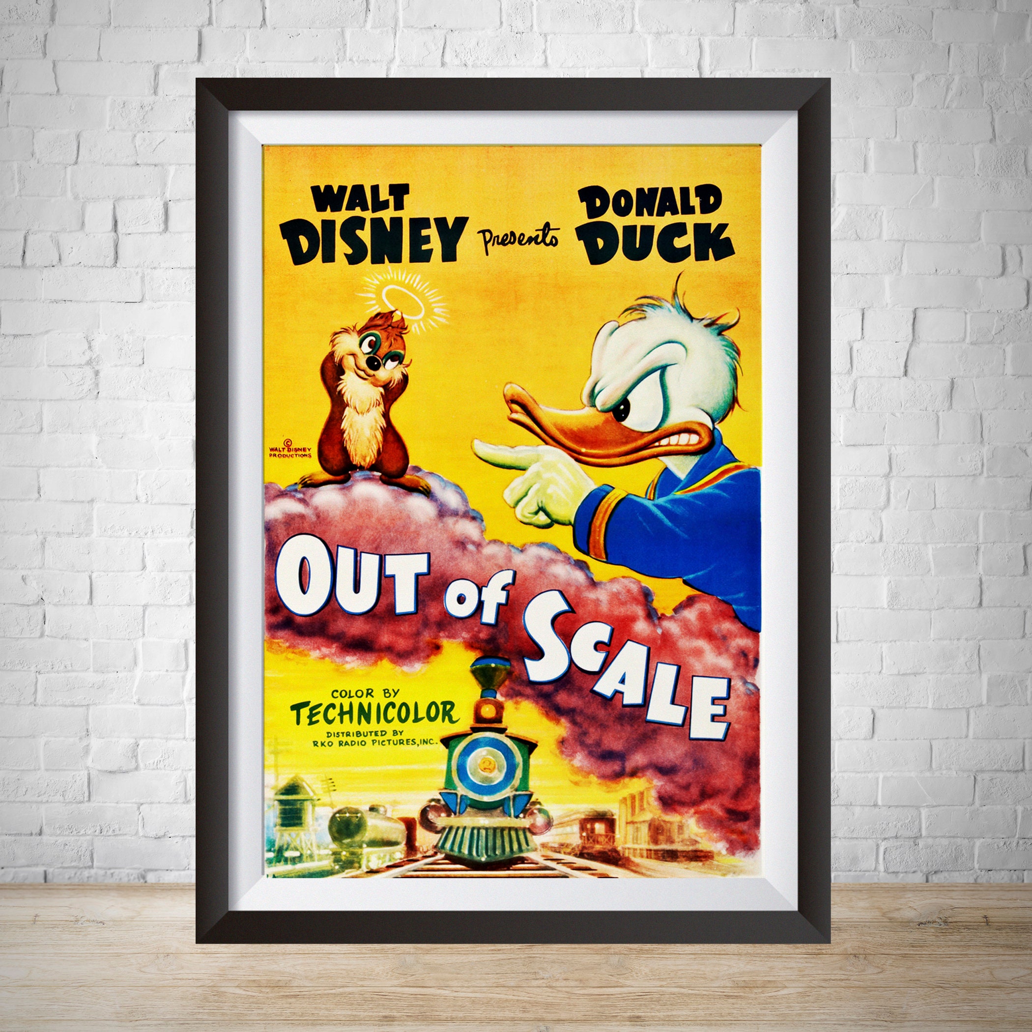 Donald Duck Movie Poster 1951 Out Of Scale Vintage Movie Etsy
