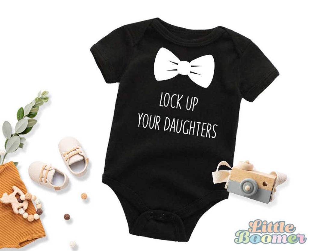 Lock up Your Daughters Funny Baby Boy Onesies® Baby Boy - Etsy