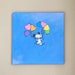 Snoopy Floating With Balloons, Peanuts Cartoon, Painting, Blue ...