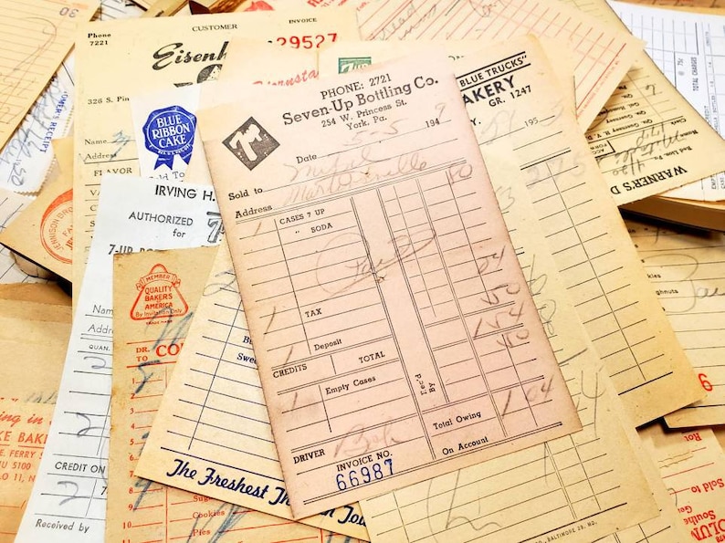 Vintage Invoices & Receipts Assortment - Etsy