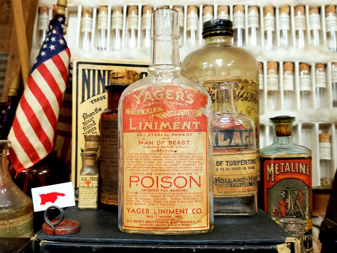 Antique 1900s Poison Yager's Creamy Compound Liniment Prescription ...