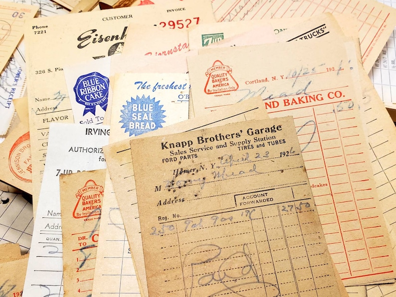 Vintage Invoices & Receipts Assortment - Etsy