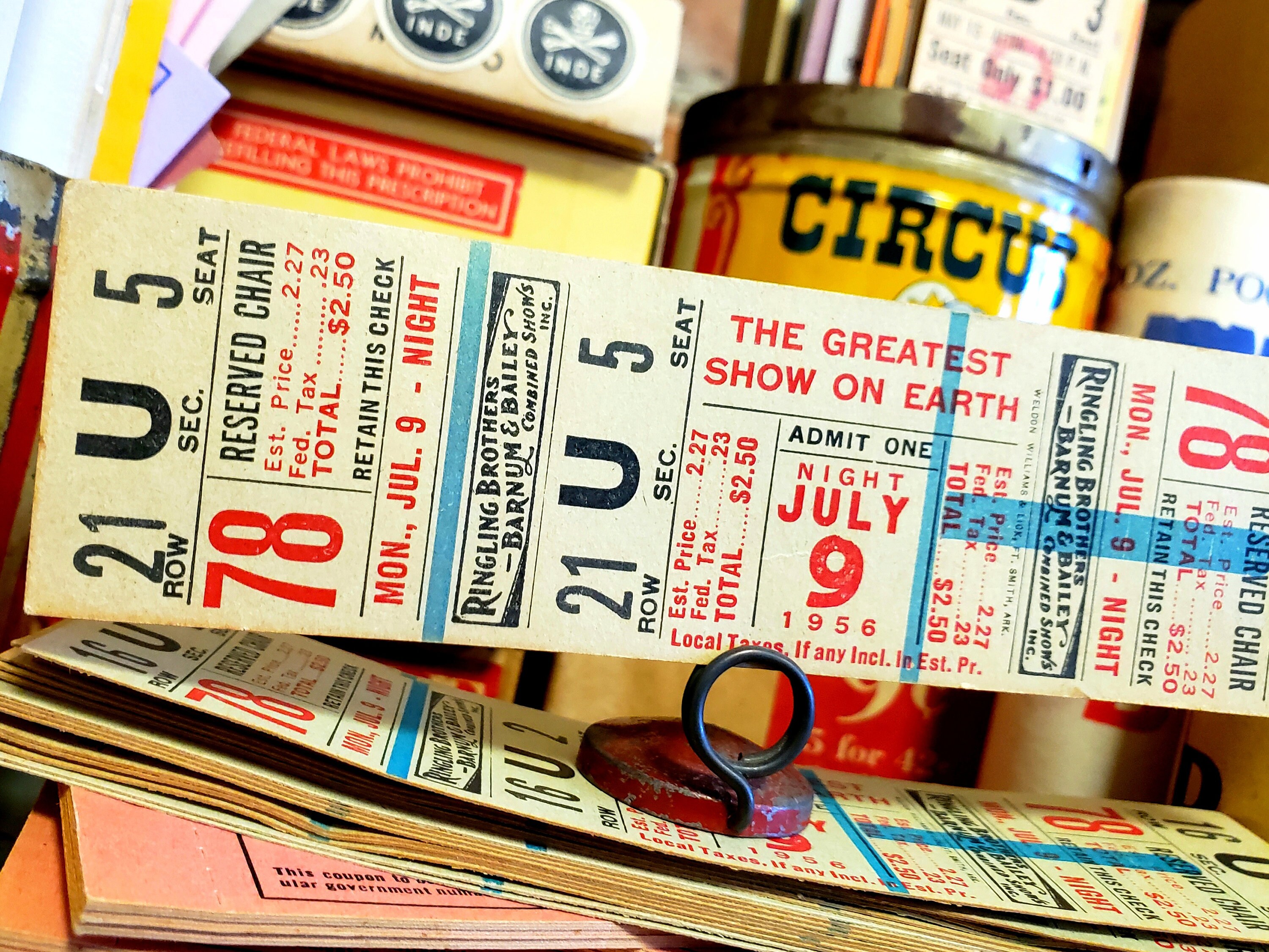 Vintage 1950s Ringling Brothers Barnum & Bailey Circus Tickets, Vintage ...