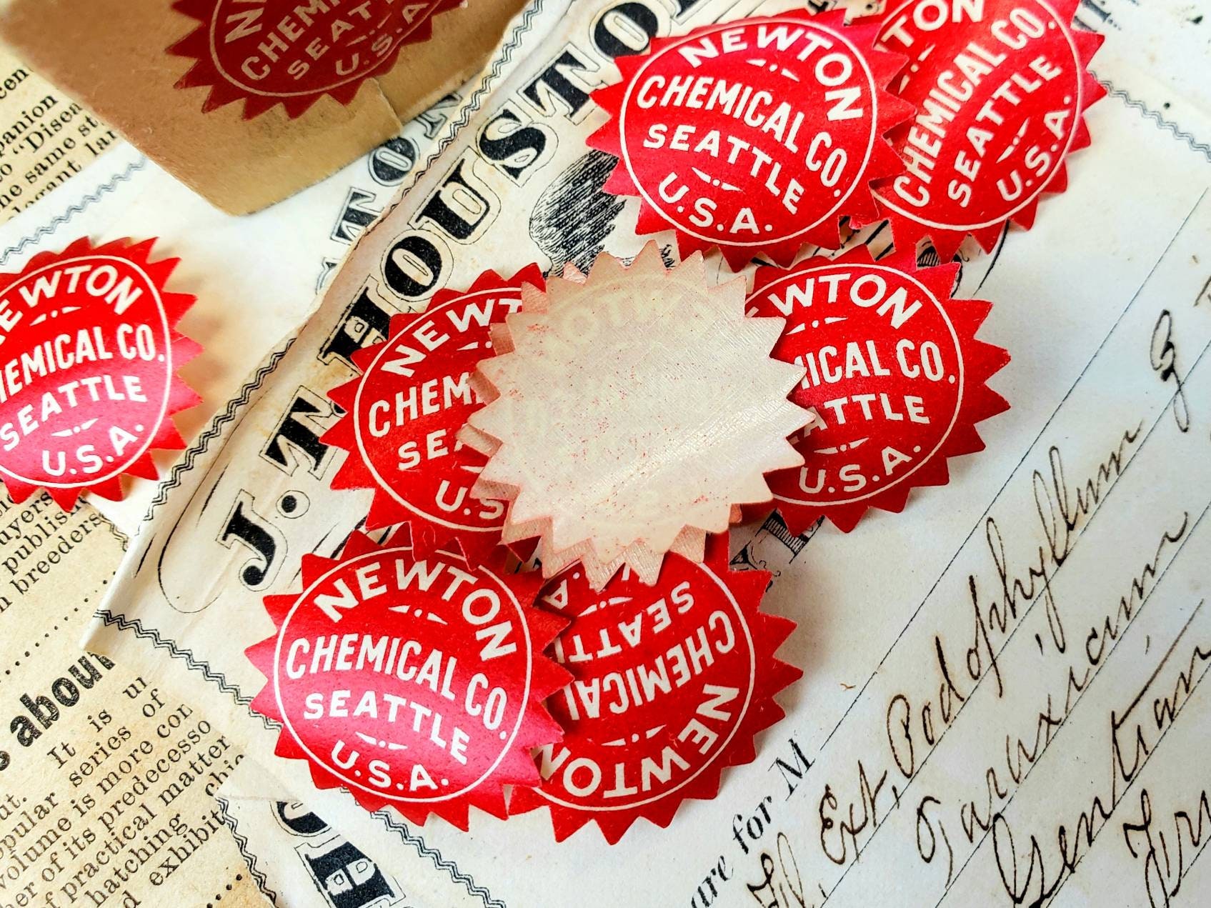 1920s Newton Chemical Co. Label Seals - Etsy