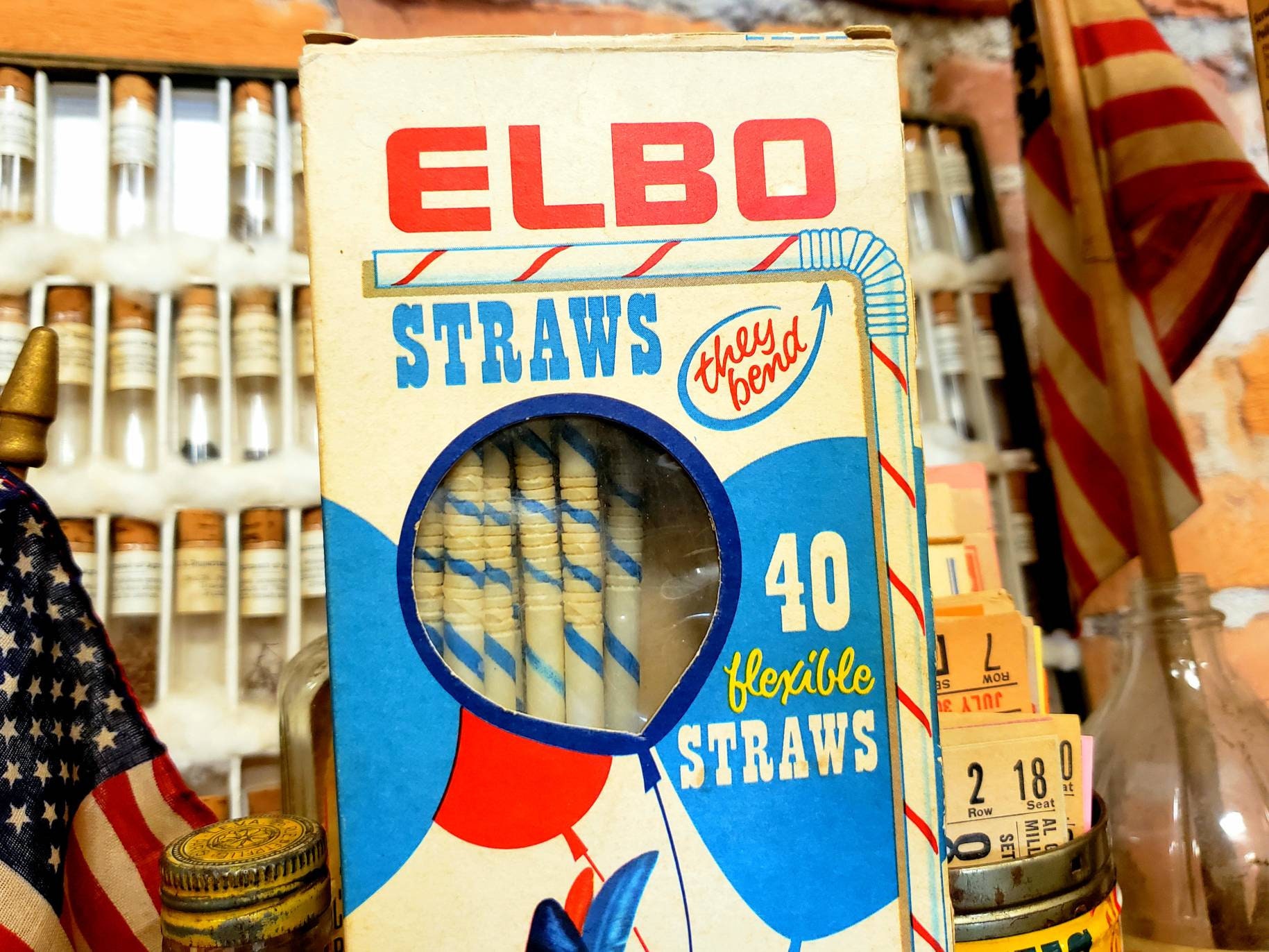 Vintage 1963 Carnival Elbow Straws Box With Contents - Etsy
