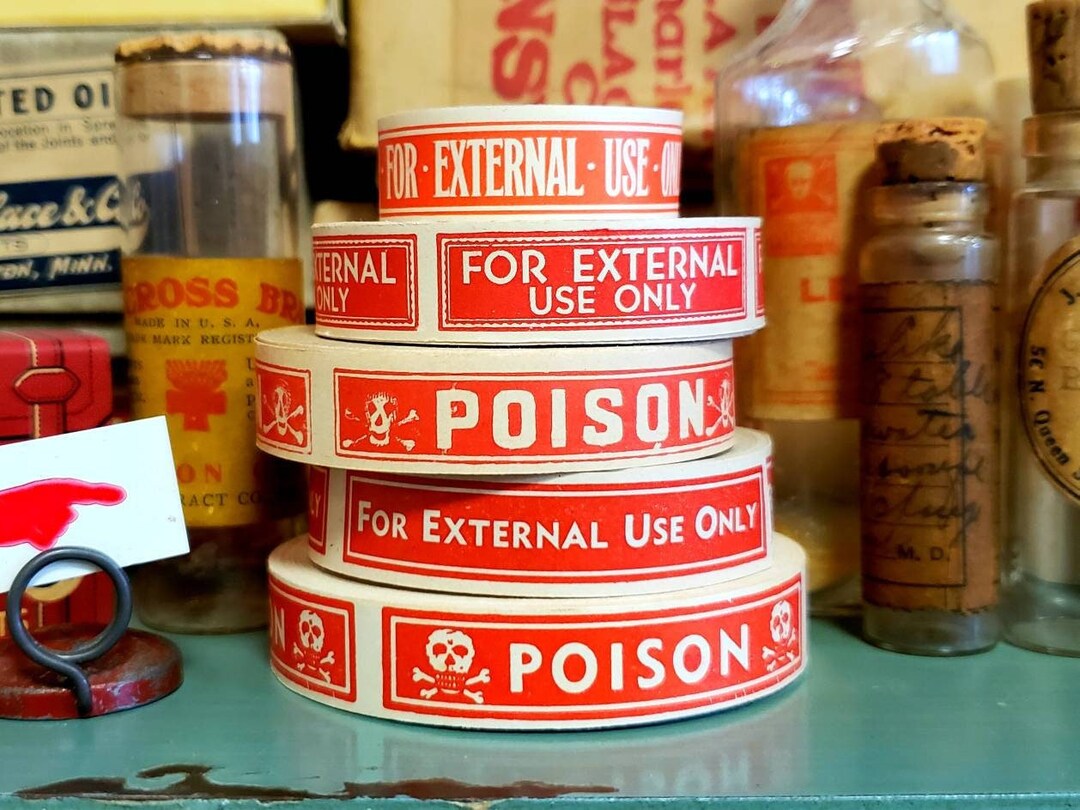 Vintage 1930s Poison and External Use Gummed Pharmacy Prescription ...