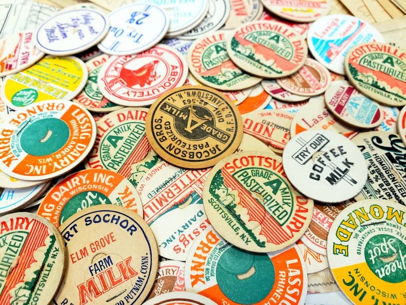 Vintage Dairy Milk Bottle Caps Assortement - Etsy