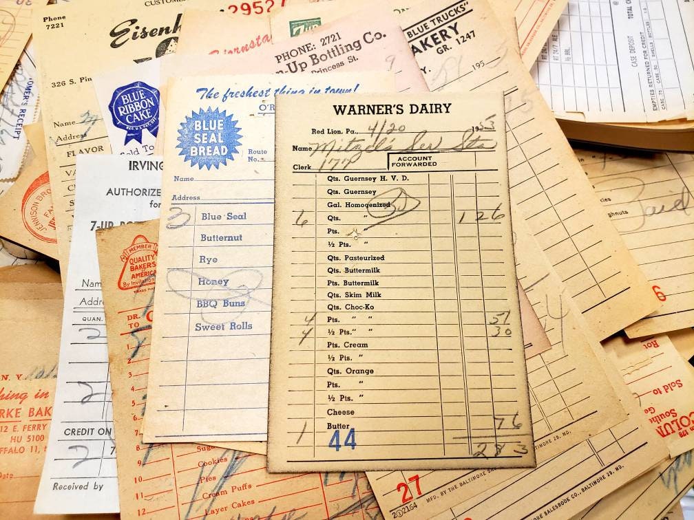 Vintage Invoices & Receipts Assortment - Etsy