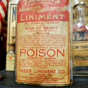 Antique 1900s Poison Yager's Creamy Compound Liniment Prescription ...
