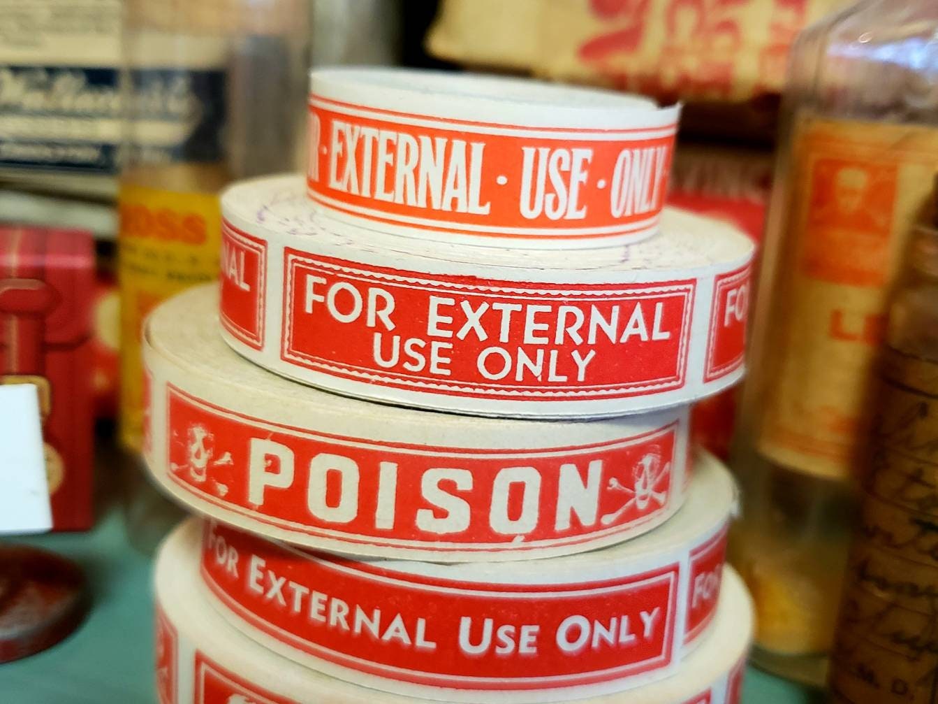 Vintage 1930s Poison and External Use Gummed Pharmacy Prescription ...