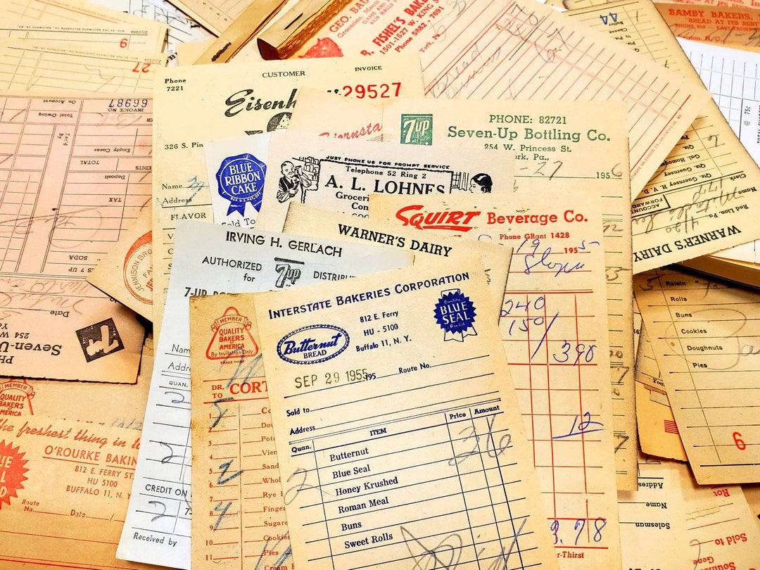 Vintage Invoices & Receipts Assortment - Etsy