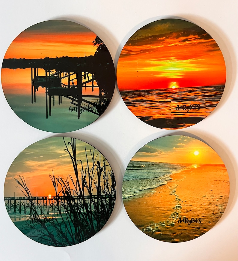 Set of Four Beautiful Sunset, Coasters - Etsy