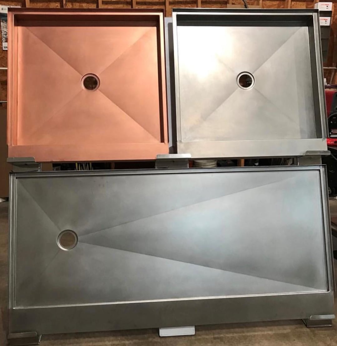 Stainless Steel Shower Pan - Van Shower Pan - Home Shower Pan - Etsy