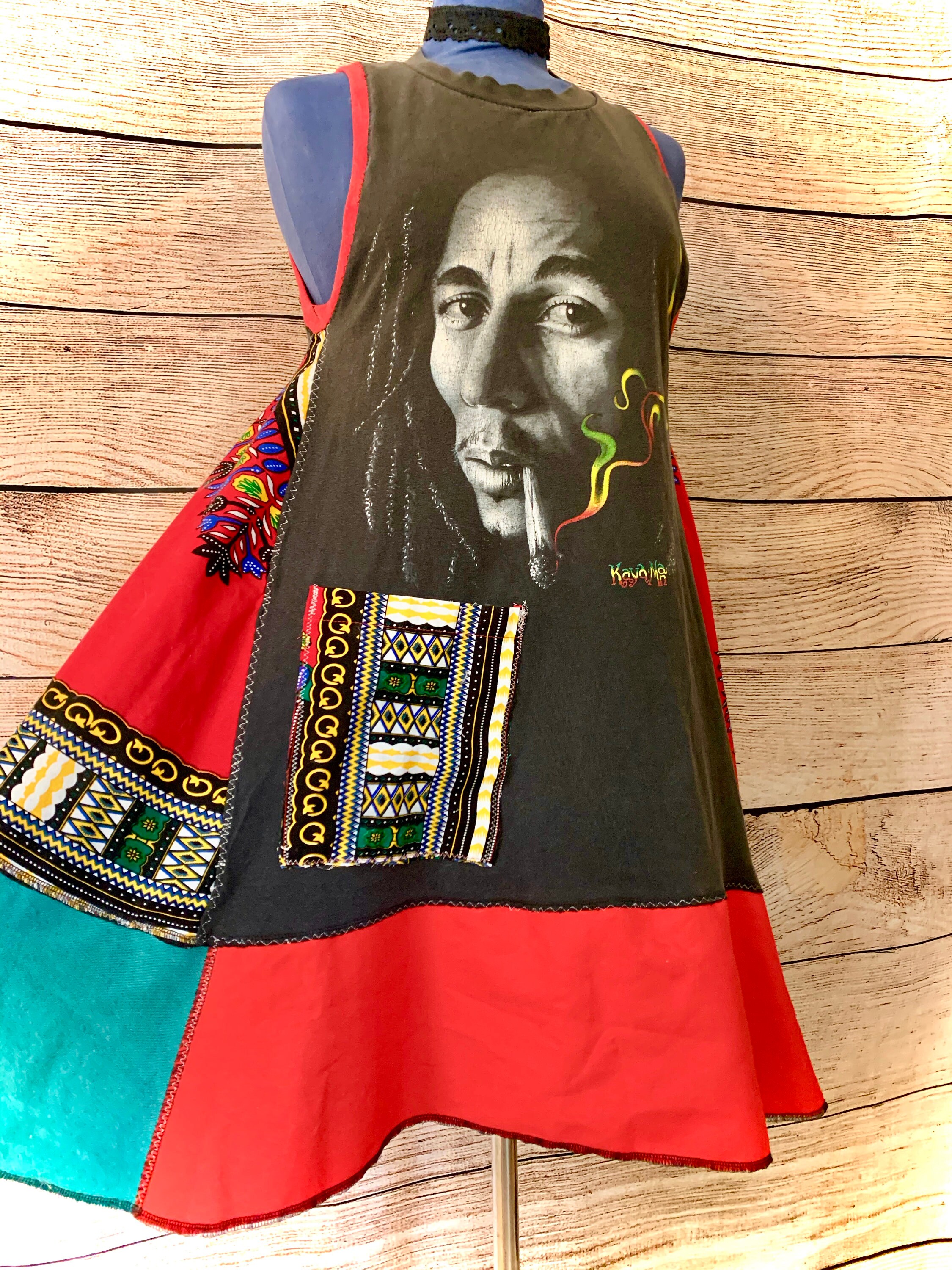 Up-Cycled Bob Marley Dress