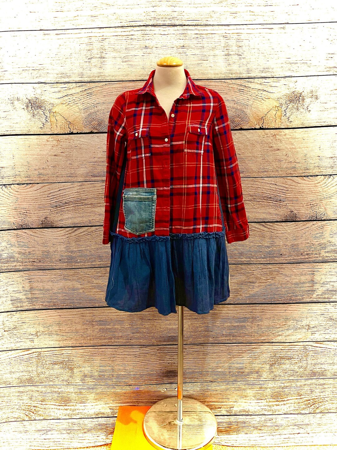 Upcycled Mickey Mouse Plaid Shirt Dress - Disneyland Duster XS - Etsy