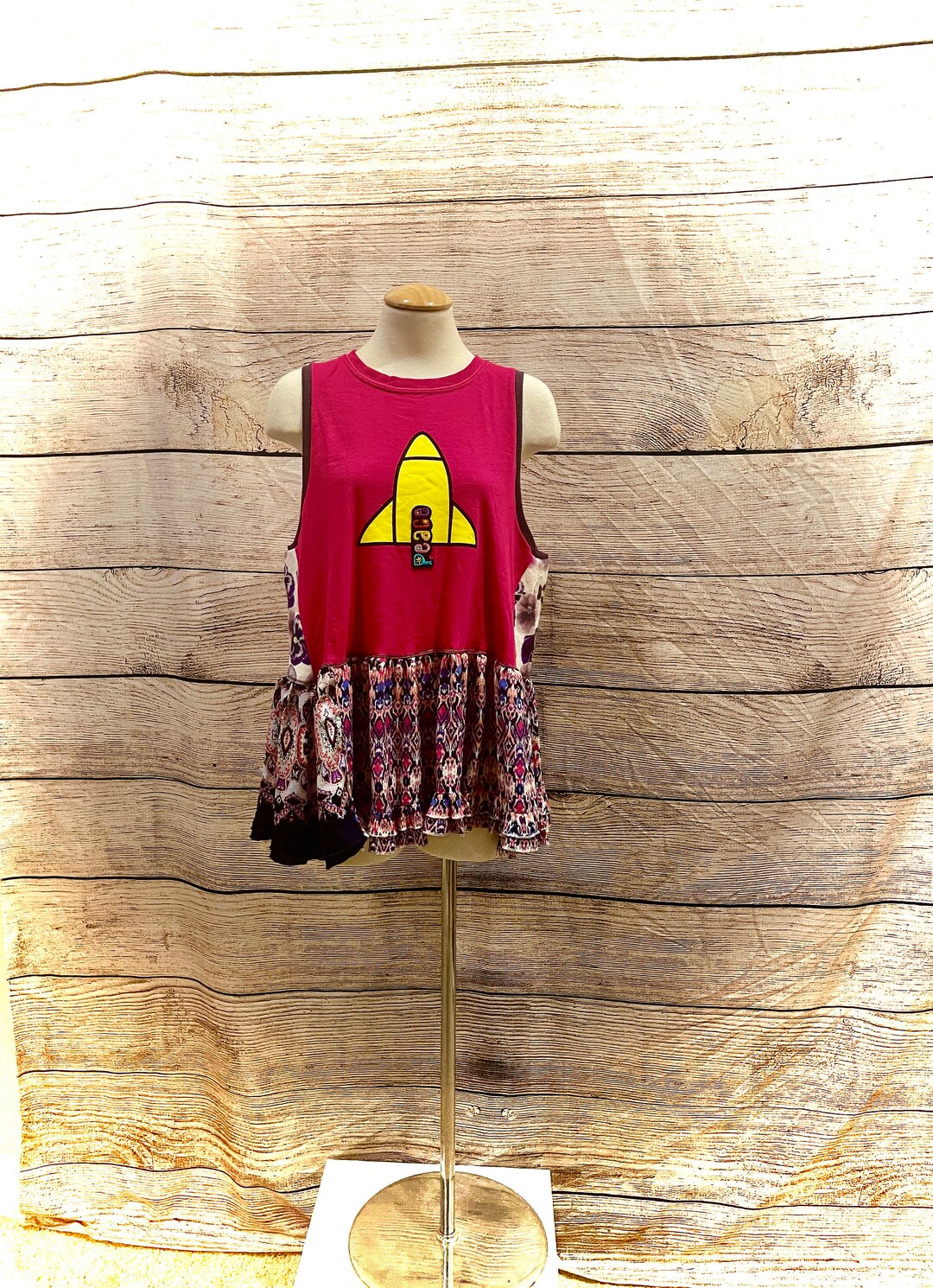 Rocketship Aliens and Pansies All for Peace Tank Tunic 3XL - Etsy