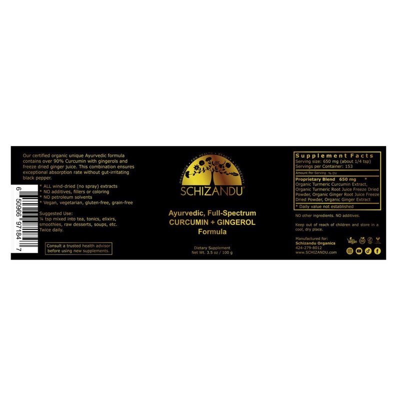 High Potency Curcumin Extract Powder With Gingerol – 90% Curcuminoids ...