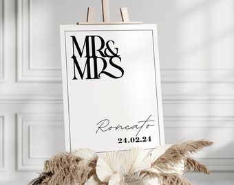 Personalized Wedding Welcome Sign | Modern Reception Decor | Printable ...