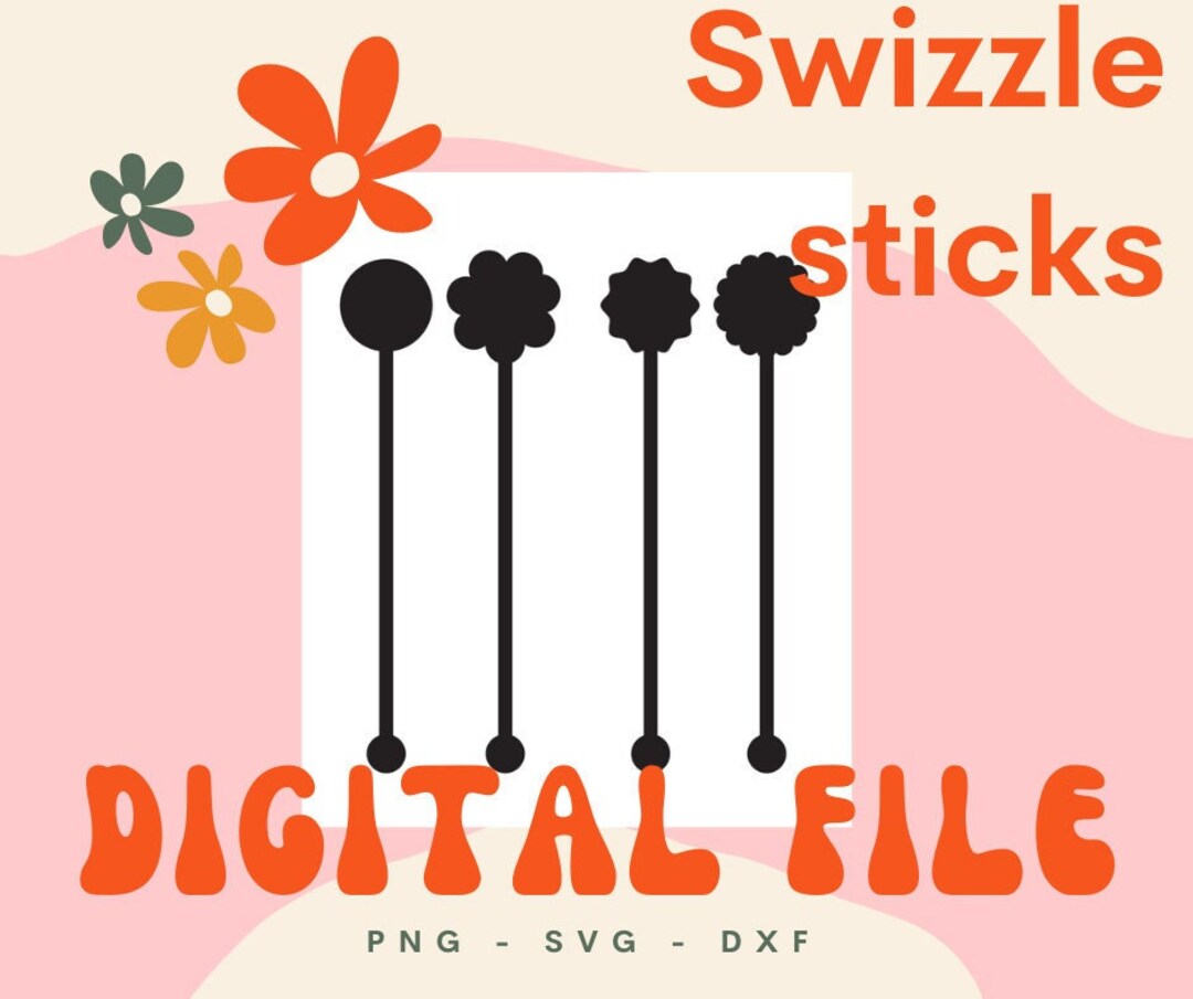 Laser Cut Swizzle Stick Digital File: 4 Shapes (SVG, PNG, DXF) - Etsy