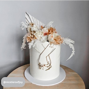 Holding Hands Silhouette Cake Topper | Line Art Hands | Clasped Hands ...