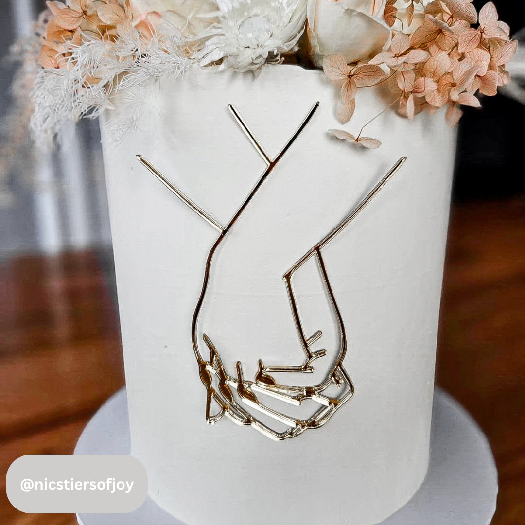 Holding Hands Silhouette Cake Topper | Line Art Hands | Clasped Hands ...