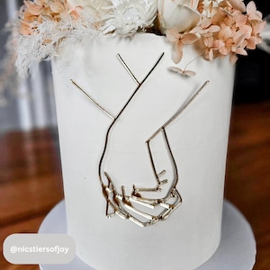 Holding Hands Silhouette Cake Topper | Line Art Hands | Clasped Hands ...