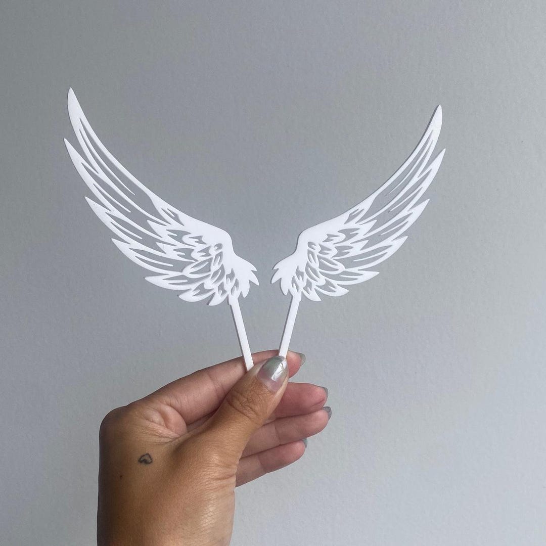 Acrylic Angel Wings Cake Topper: Baptism, Christening, Memorial - Etsy
