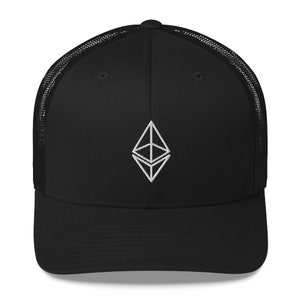 Ethereum Crypto ETH Cryptocurrency Hat Embroidered Mesh Back Trucker ...