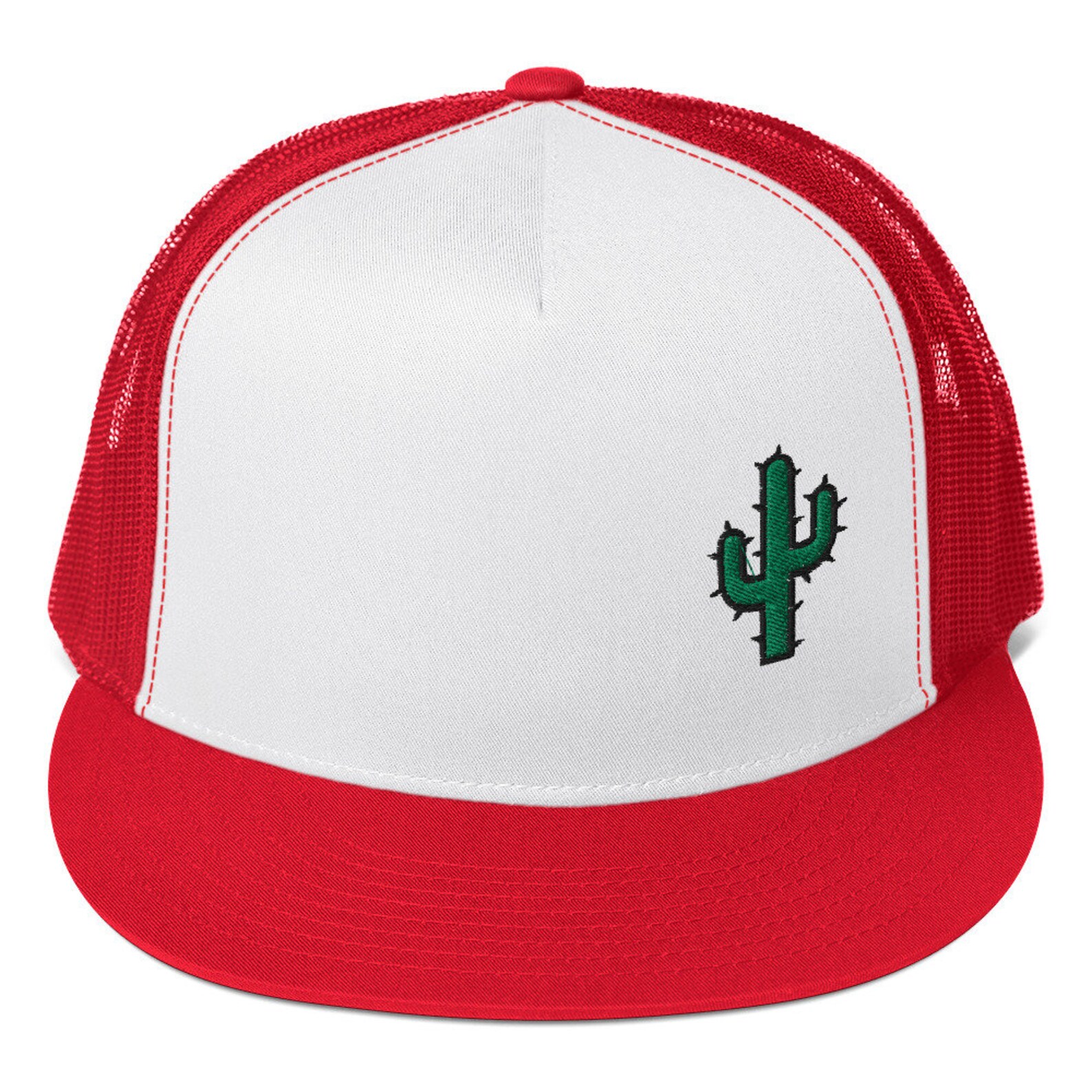 Fun Green Cactus Cacti Embroidered Succulent Hat Mesh Back | Etsy