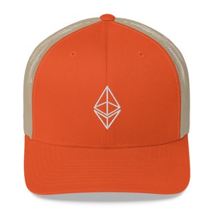 Ethereum Crypto ETH Cryptocurrency Hat Embroidered Mesh Back Trucker ...
