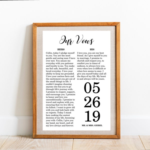 Wedding Vow Art - Etsy